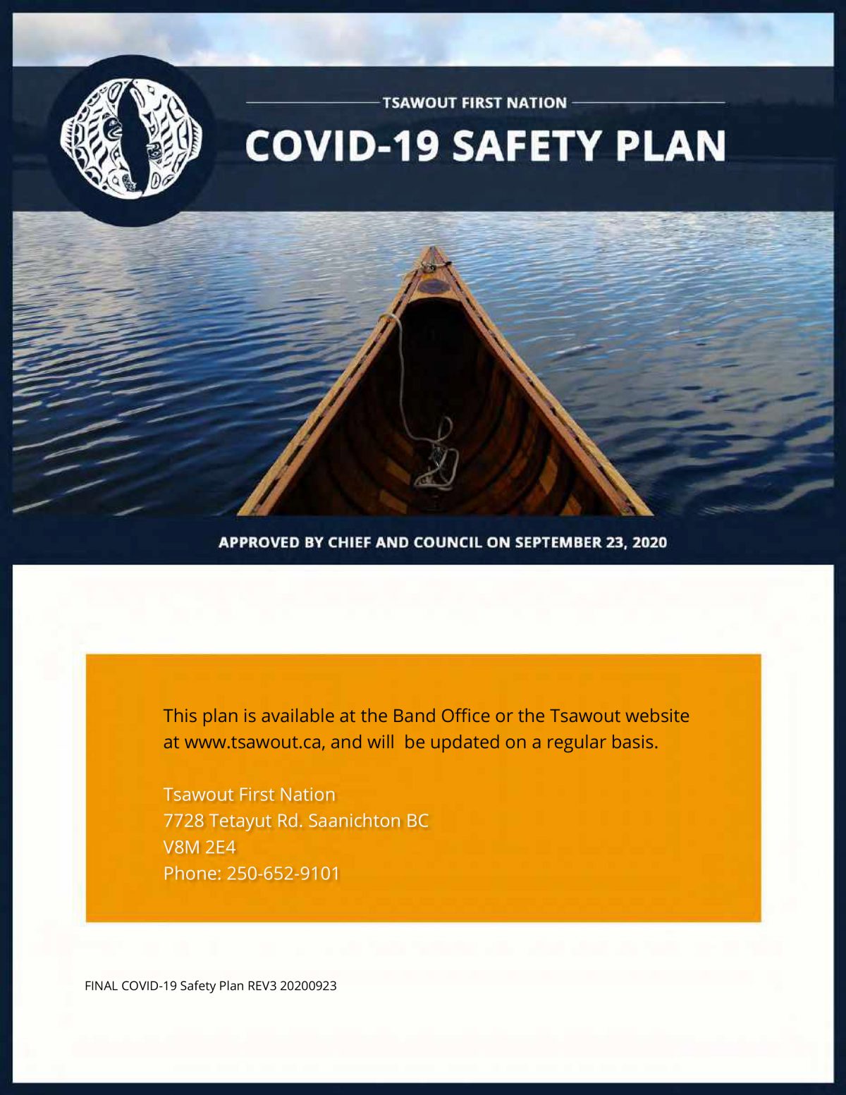 COVID-19 Safety Plan - Tsawout First Nation